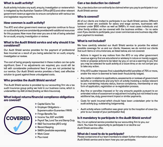 Are you protected by our Audit Shield Service? Current participation in ...