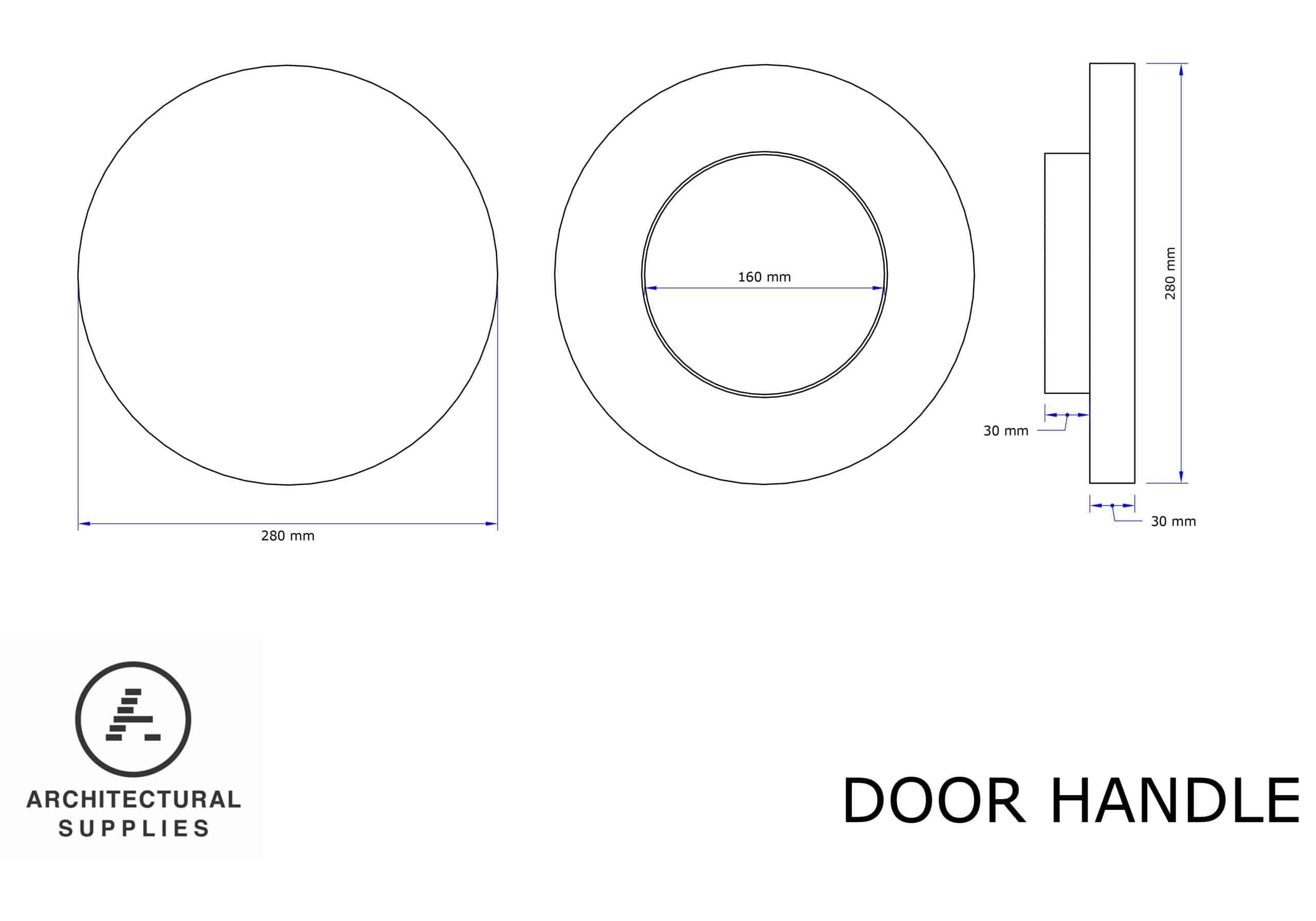 Entrance Door Handle Round - Architectural Supplies