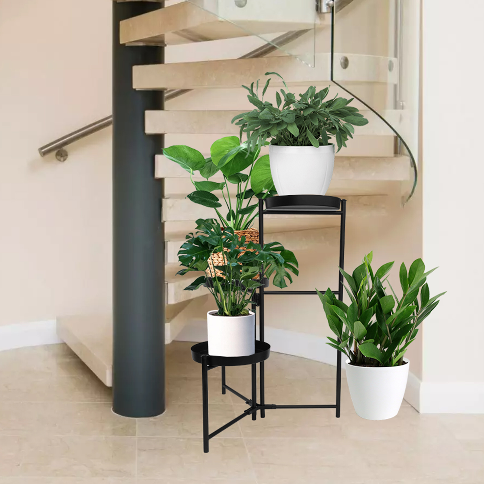 Madril 3-Tier Metal Plant Stand 60cm - Brunnings