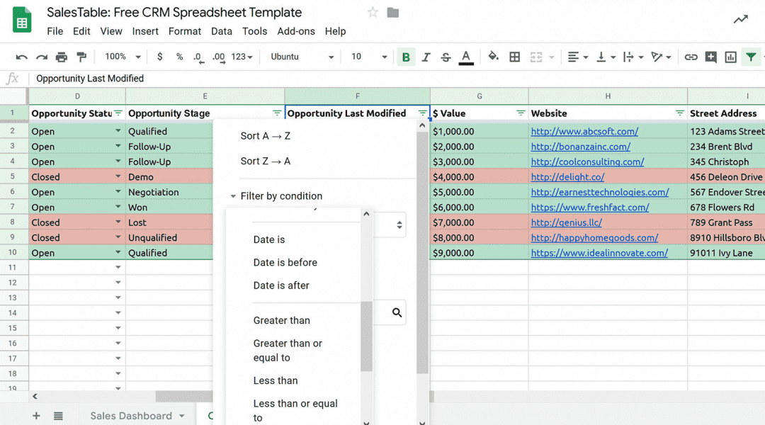 Google Sheets - dataSights