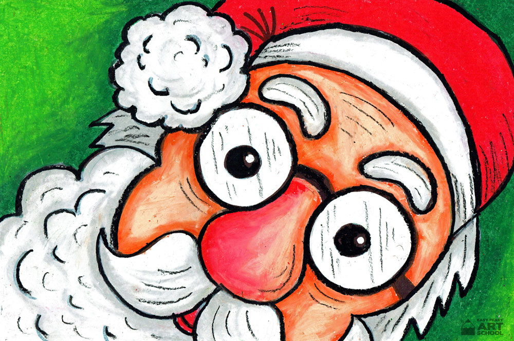 Santa Up Close - Easy Peasy Art School