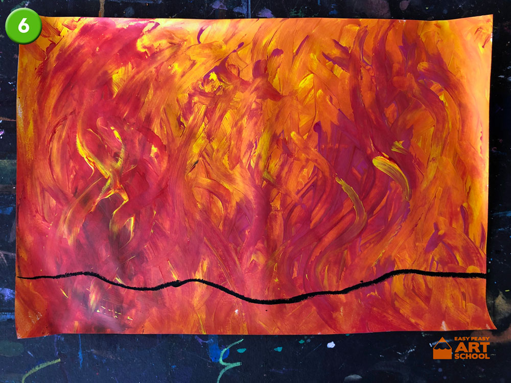Bushfire - Easy Peasy Art School