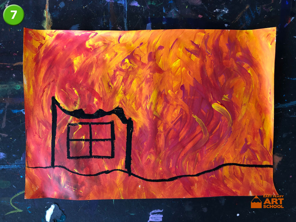 Bushfire - Easy Peasy Art School
