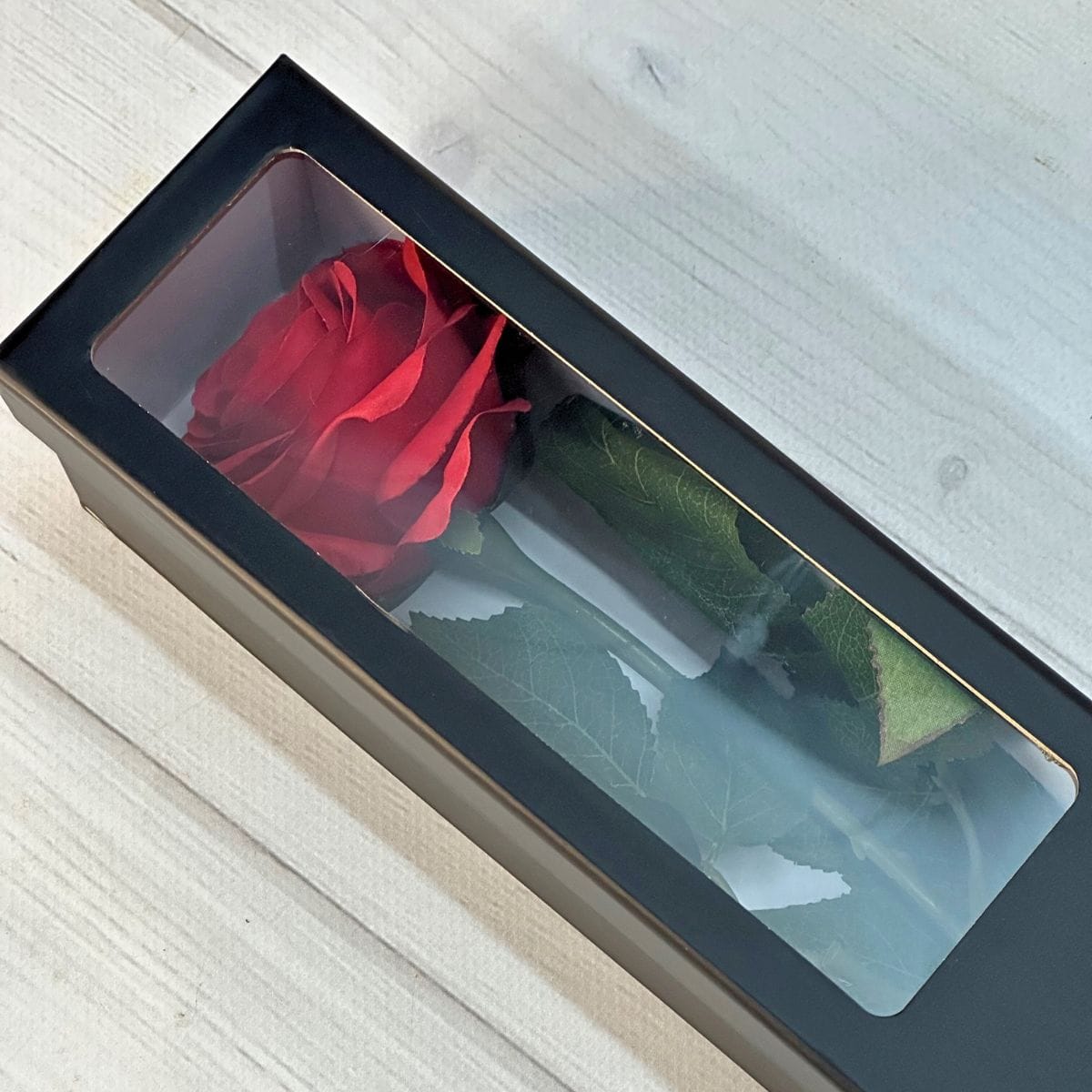 Rose Box w/Window - 74cmL x 8cm x 8cm / Black - Floral Craft