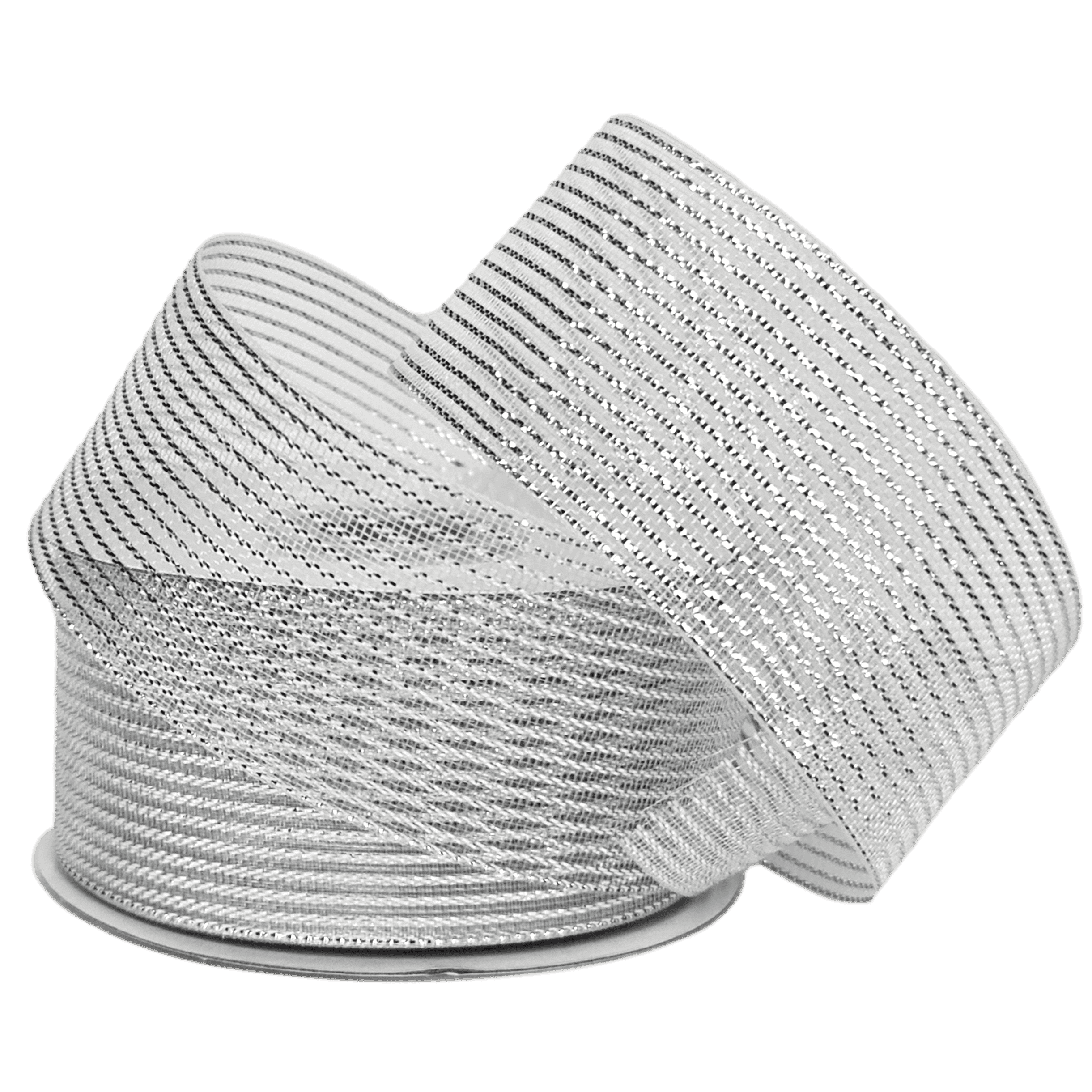 Fine Mesh with Metallic Thread - 38mm x 25mtrs / Silver - Floral Craft