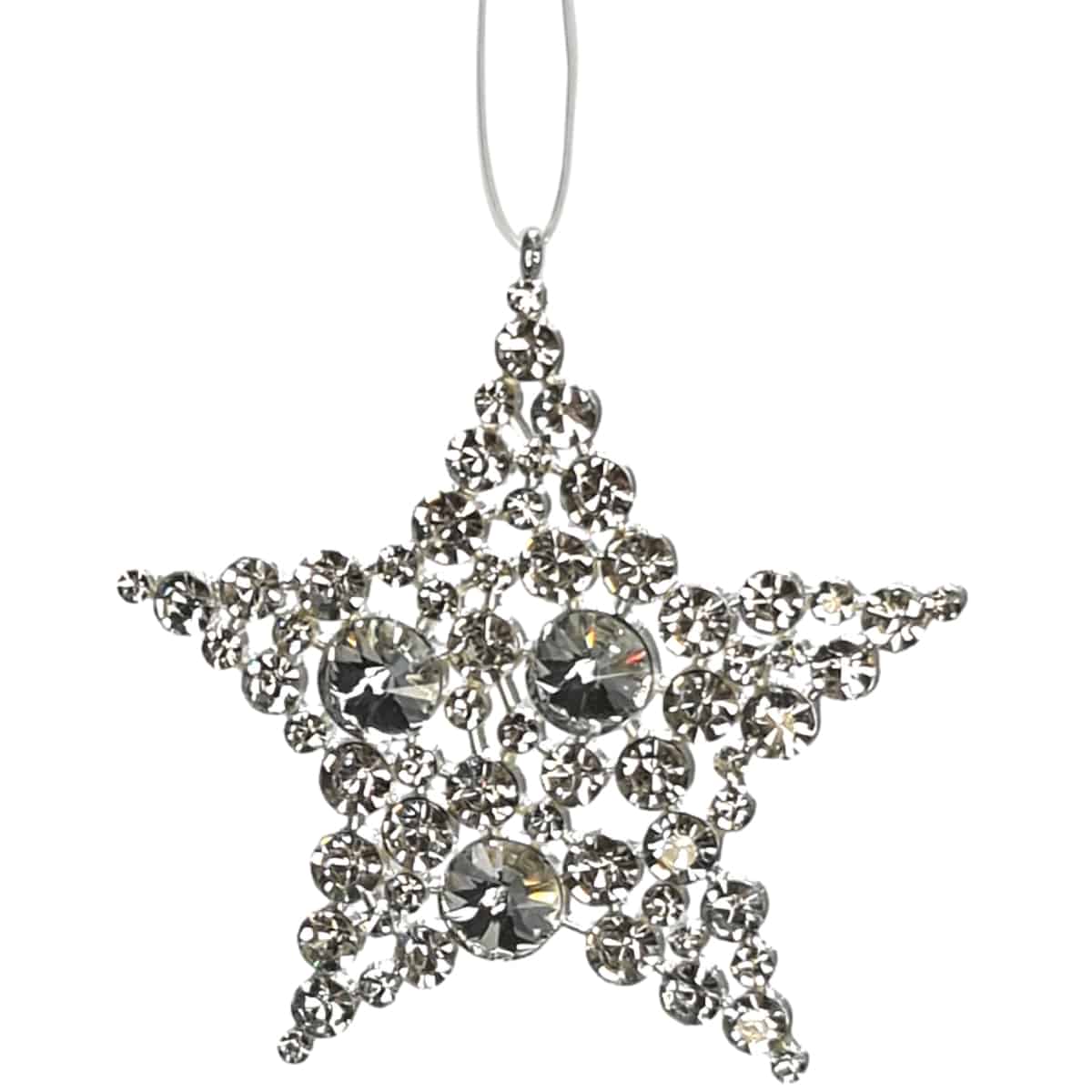 Silver Sparkle Hanging Star | 8.5 cm Christmas Ornament