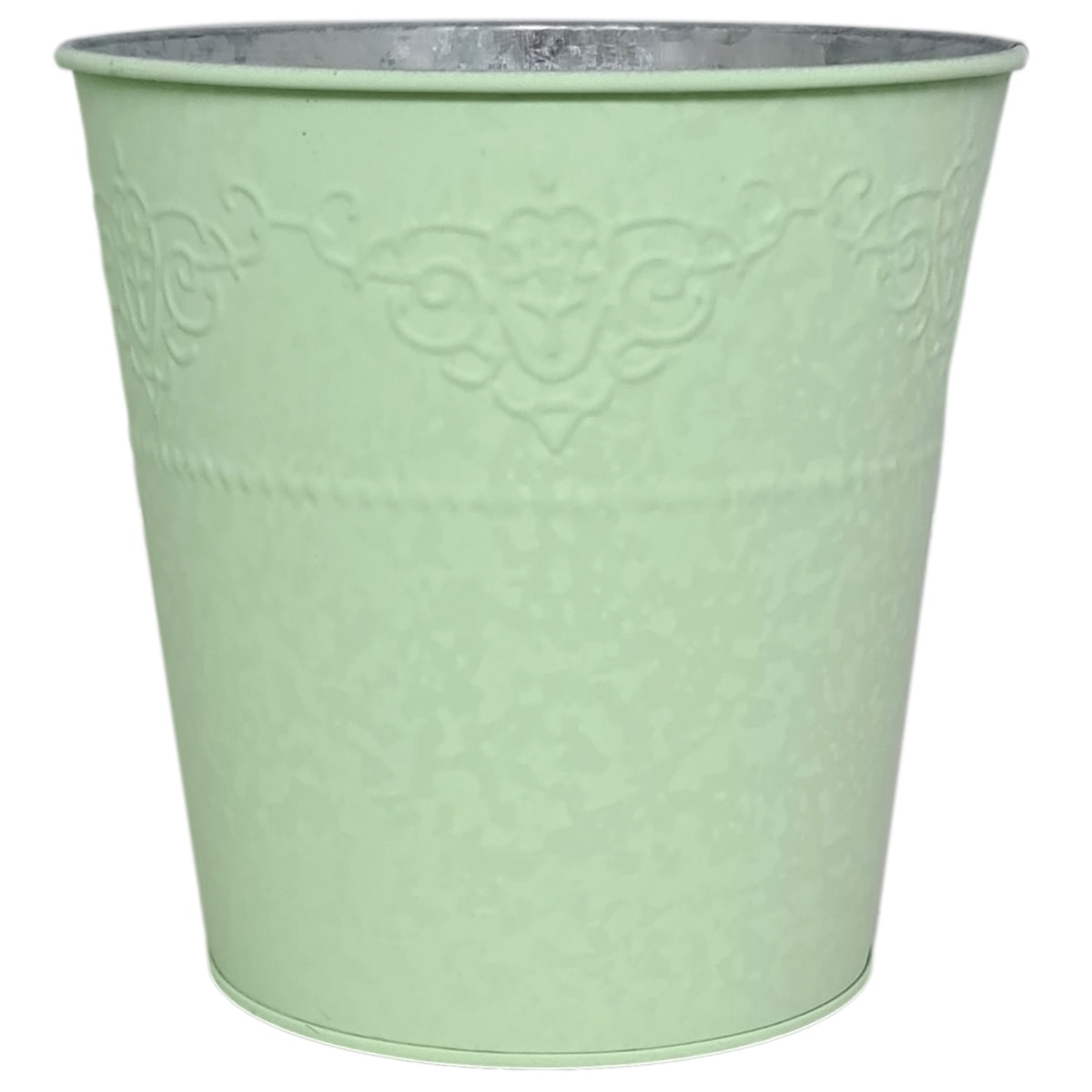 Antique Embossed Bucket / Green - Floral Craft