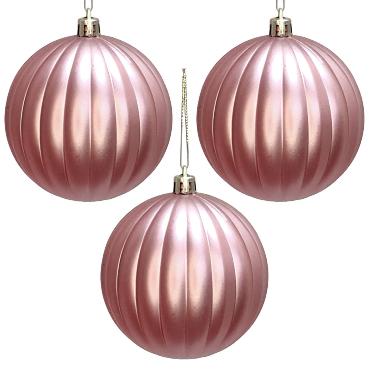 Ripple Bauble Set Rose Gold | 3-Piece Christmas Décor