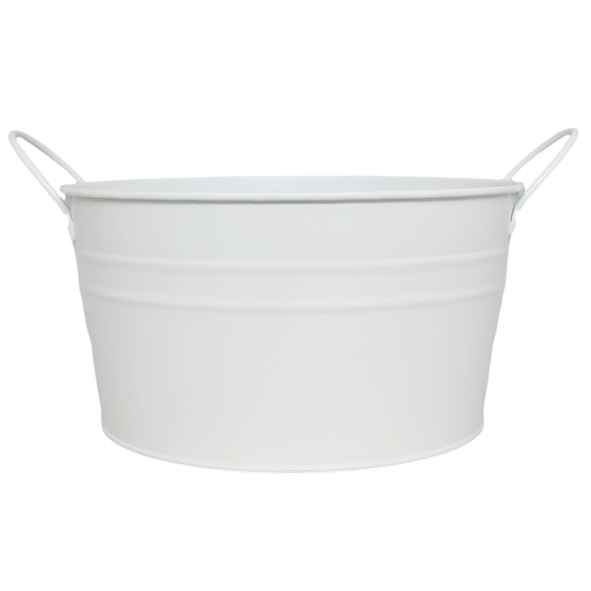 Metal Hamper Bucket White | Round Tin Bucket – Floral Craft