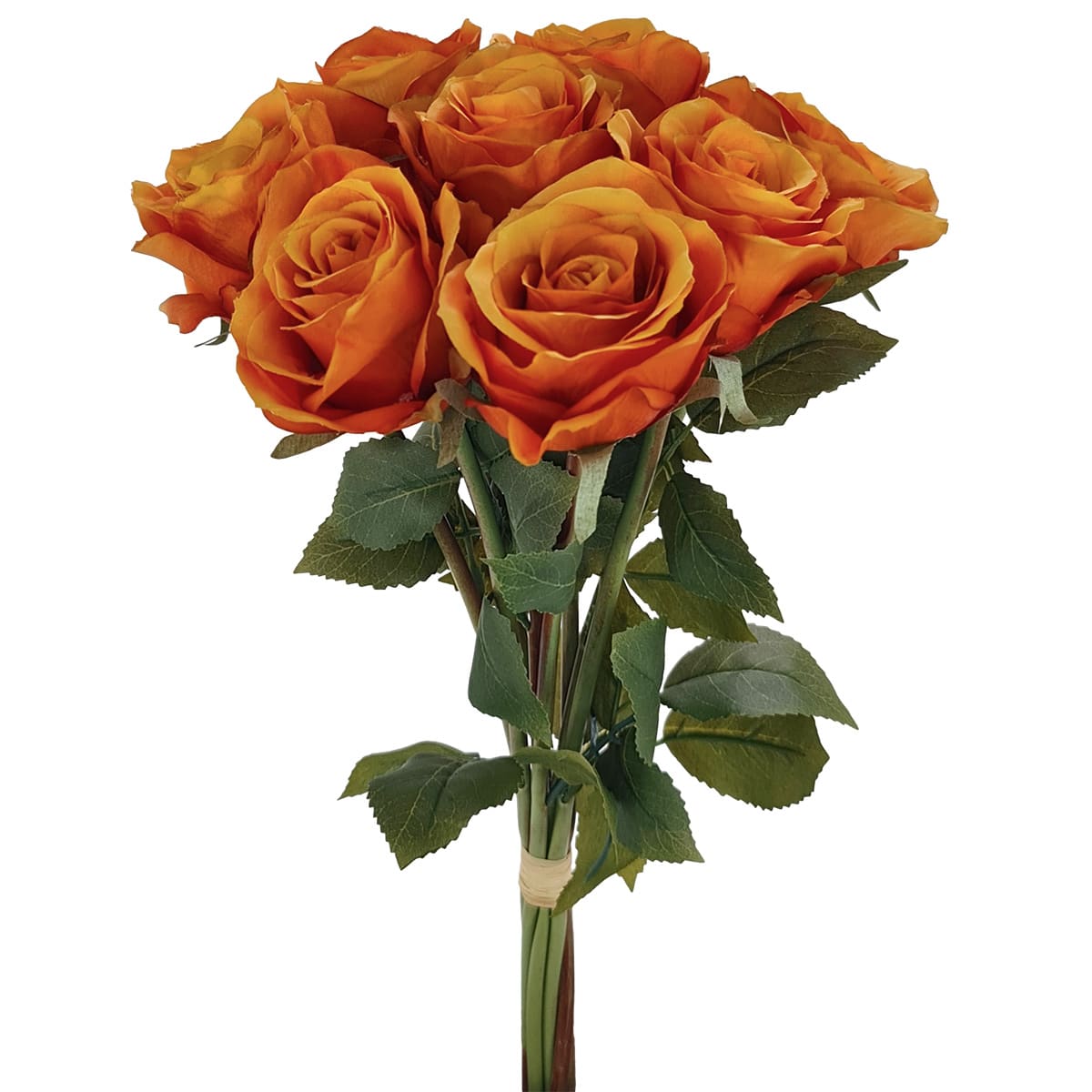 Orange Rose Bundle – 8 Heads, 37cm Artificial Flowers