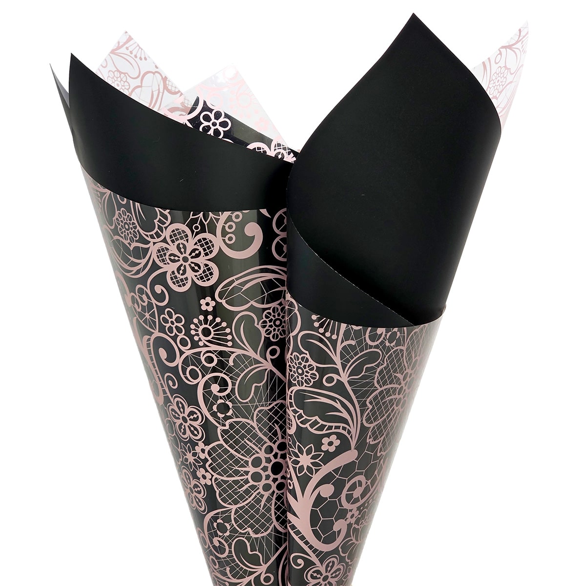 Modern Lace Cello Wrap - Clear/Lt Pink - Floral Craft