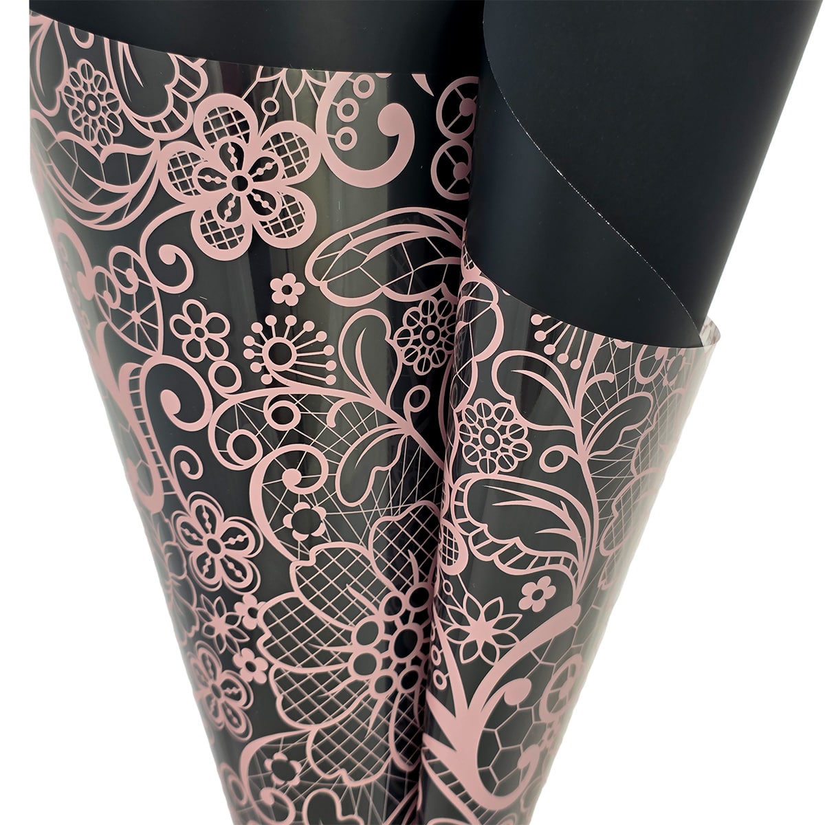 Modern Lace Cello Wrap - Clear/Lt Pink - Floral Craft