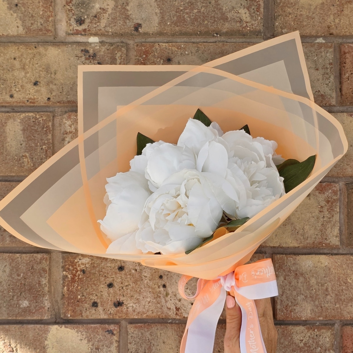 Frosted Border Poly Cello Wrap / Peach - Floral Craft