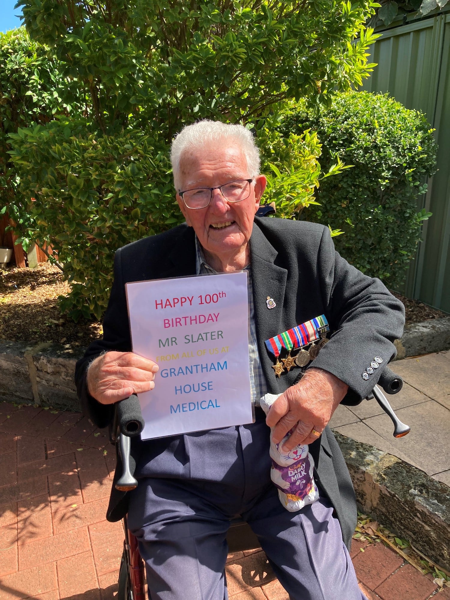 Happy 100th Birthday Mr Slater - Grantham House