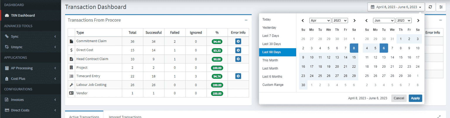 Transaction Dashboard – Interfy Help