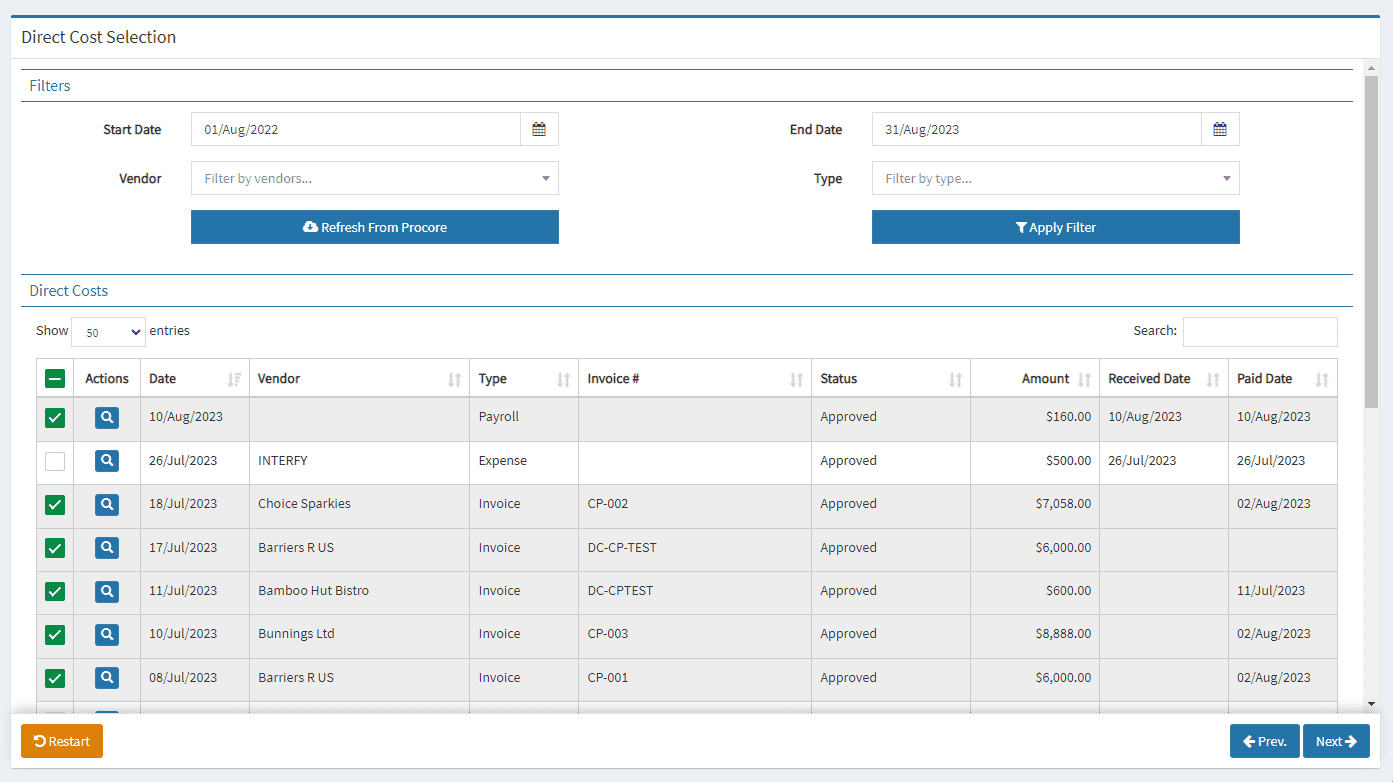 Cost Plus | OneCore – Interfy Help