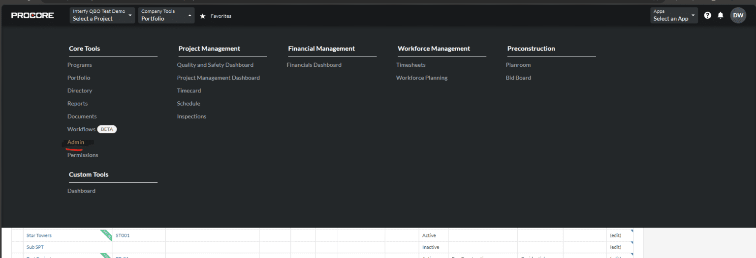 Project Setup using Procore Custom Field – Interfy Help
