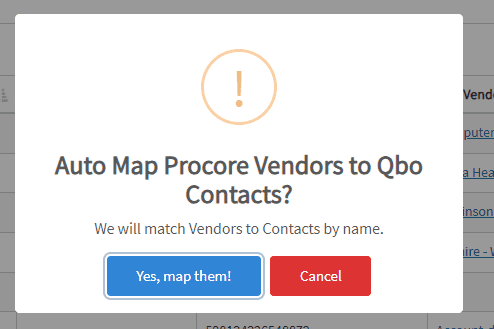 How to map Procore Vendors to QBO Vendors; vice versa – Interfy Help