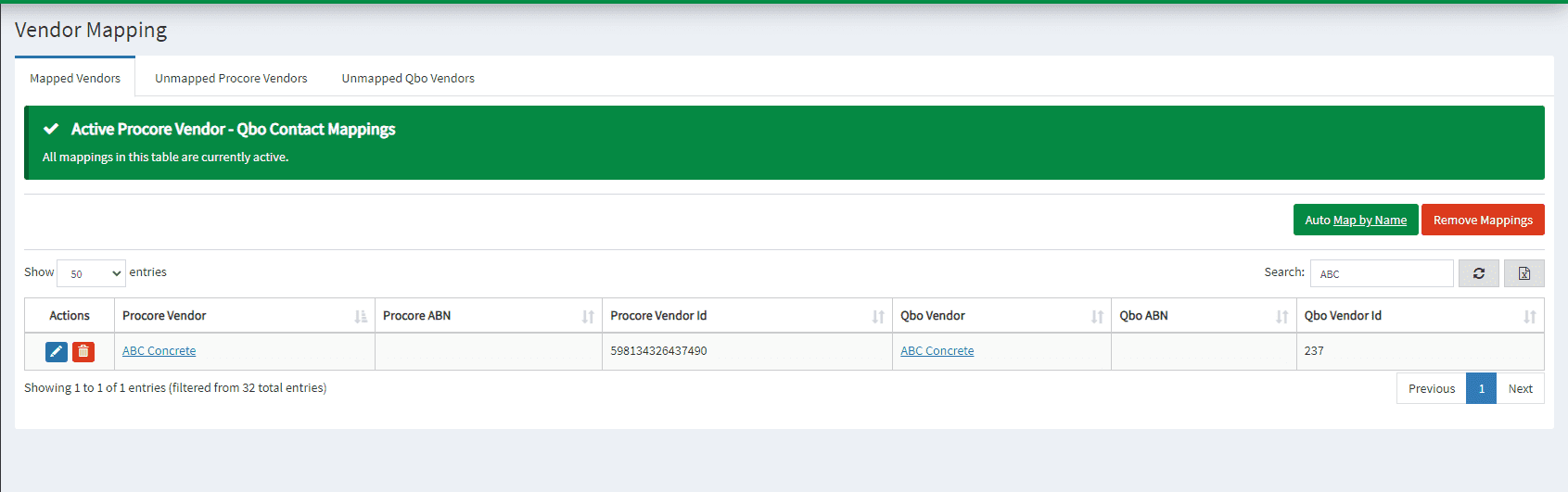 How to map Procore Vendors to QBO Vendors; vice versa – Interfy Help