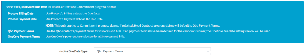 Using QBO Payment Terms for Procore Claims – Interfy Help