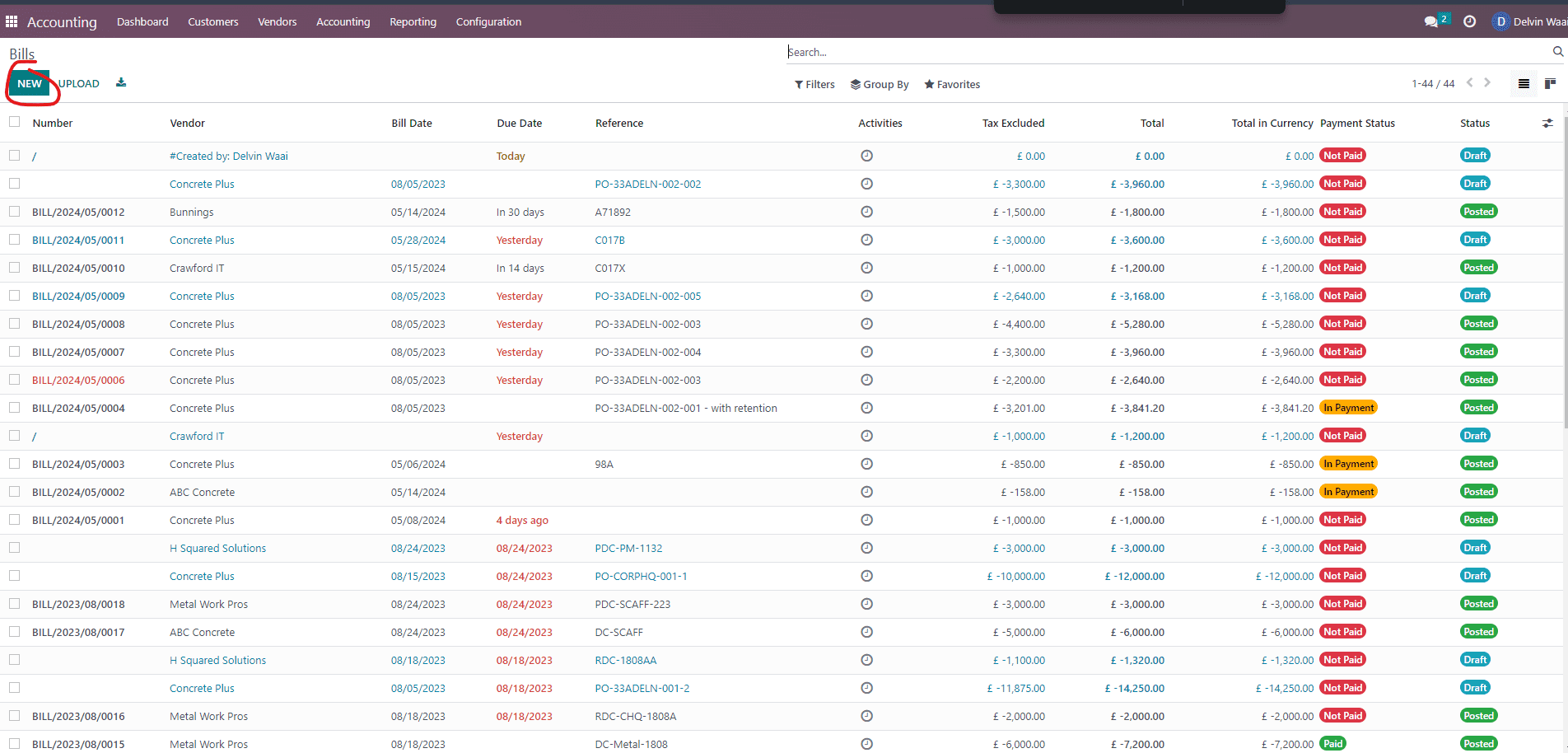 How to create and pay a direct cost from a Odoo Bill – Interfy Help