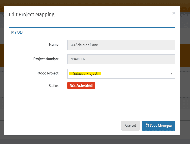 How to map to an existing project in OneCore Odoo – Interfy Help