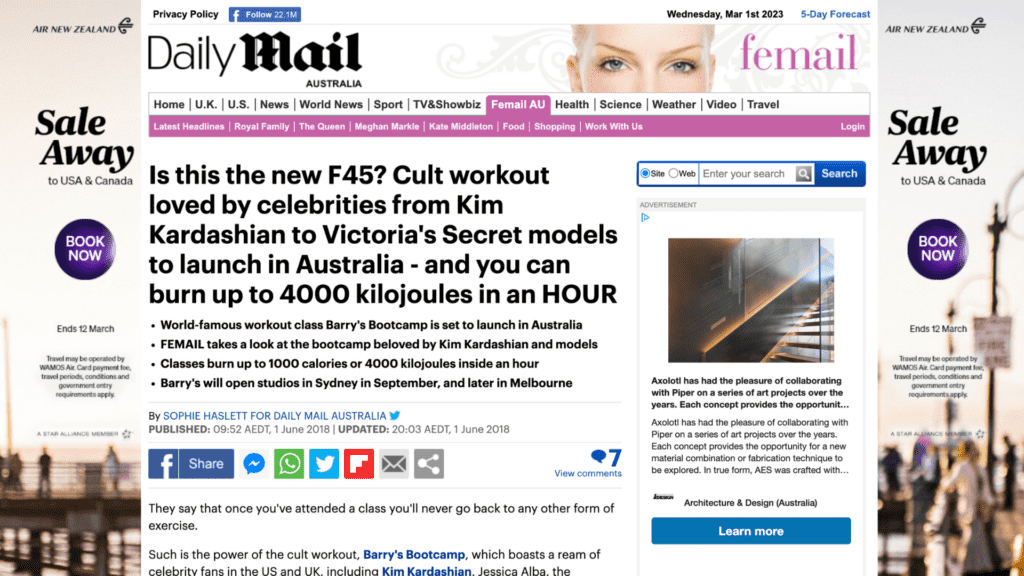 Building Barry's Australia & Singapore - Heston Russell