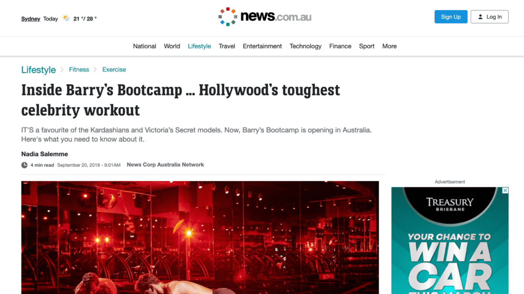 Building Barry's Australia & Singapore - Heston Russell