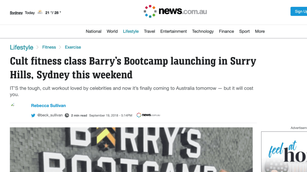 Building Barry's Australia & Singapore - Heston Russell