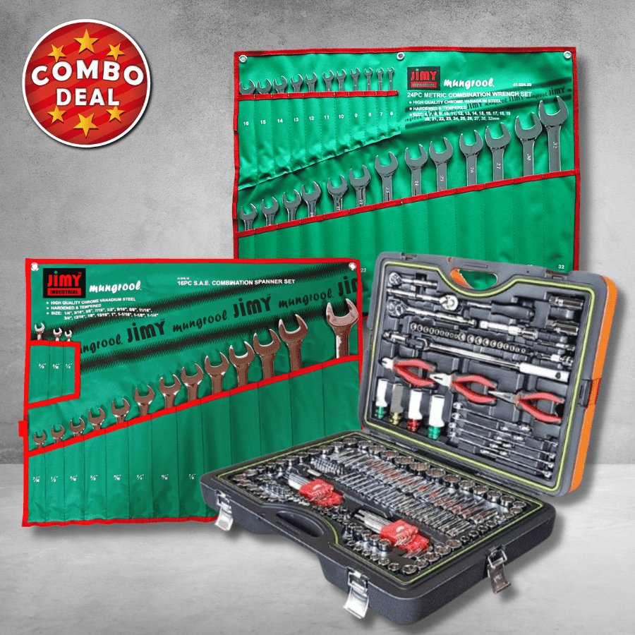 40 PIECE METRIC/SAE SPANNER ROLLS + 198PC COMBO SOCKET SET (COMBO DEAL ...