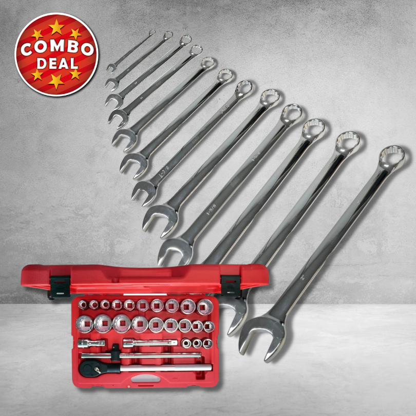 27 PIECE SOCKET SET 3/4” DR + 12 PIECE JUMBO SPANNERS METRIC/SAE (COMBO ...