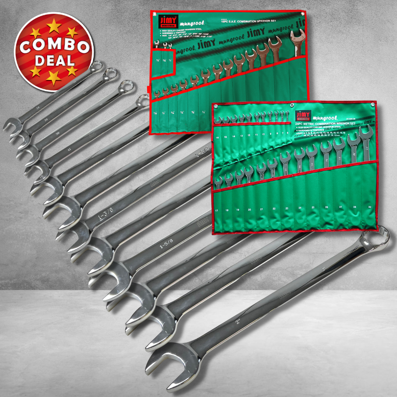 52 Piece Spanner Set Metric/SAE (Combo Deal) - Jimy Tools
