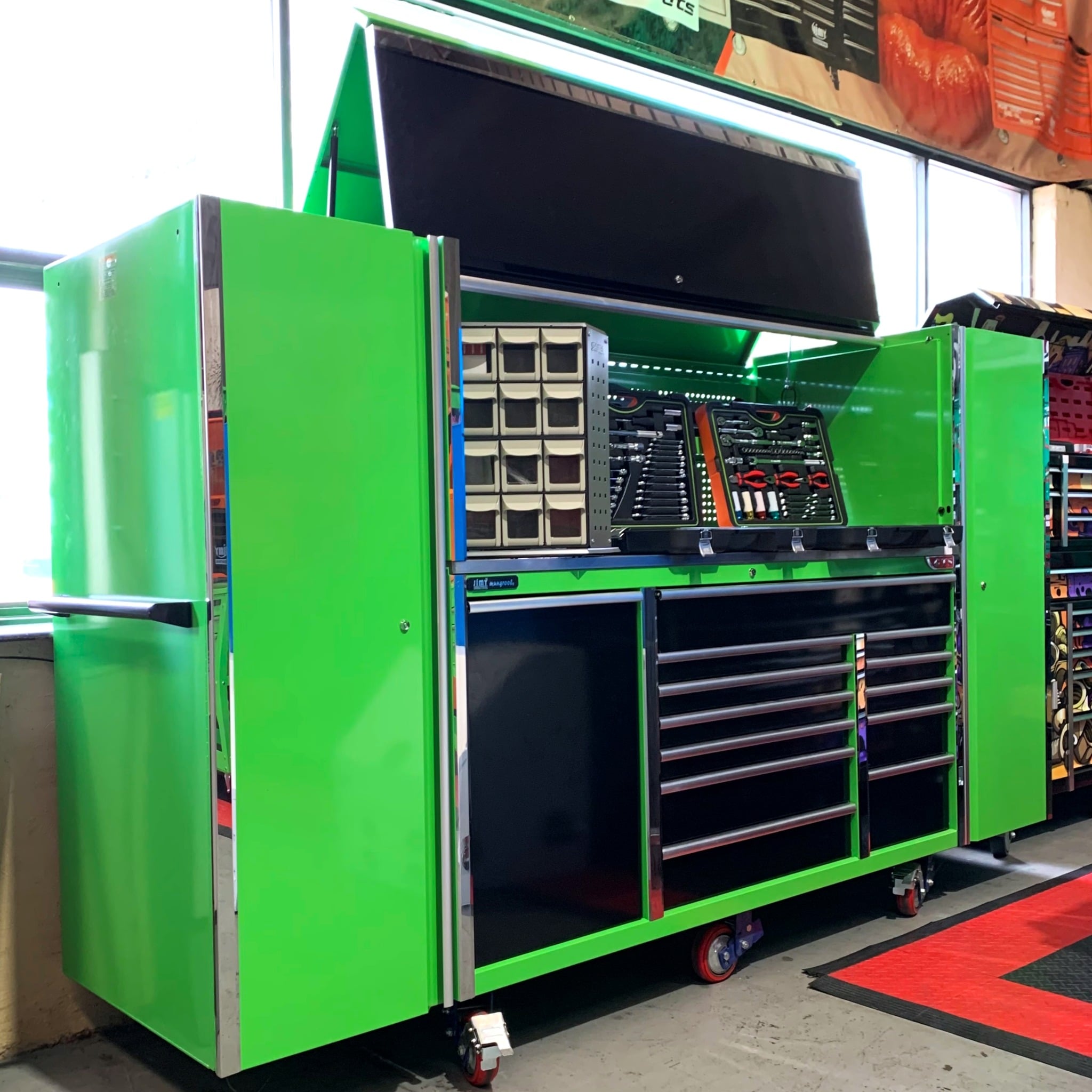 34 DRAWER 192" DOZER TOOL WORKSHOP (BLACK) - Jimy Tools