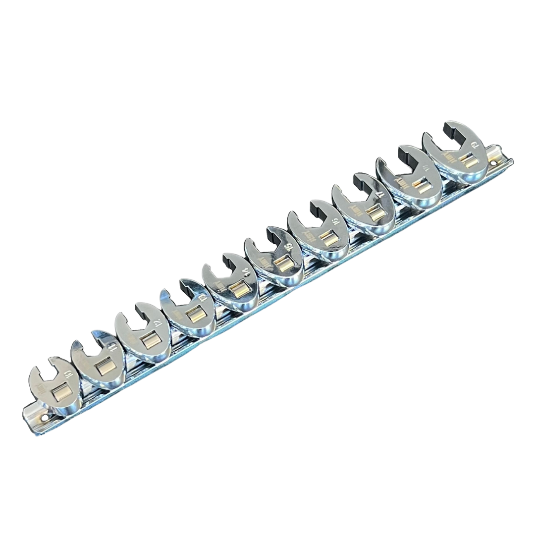 10 PIECE CROWS FOOT SPANNER SET 3/8” DRIVE METRIC - Jimy Tools