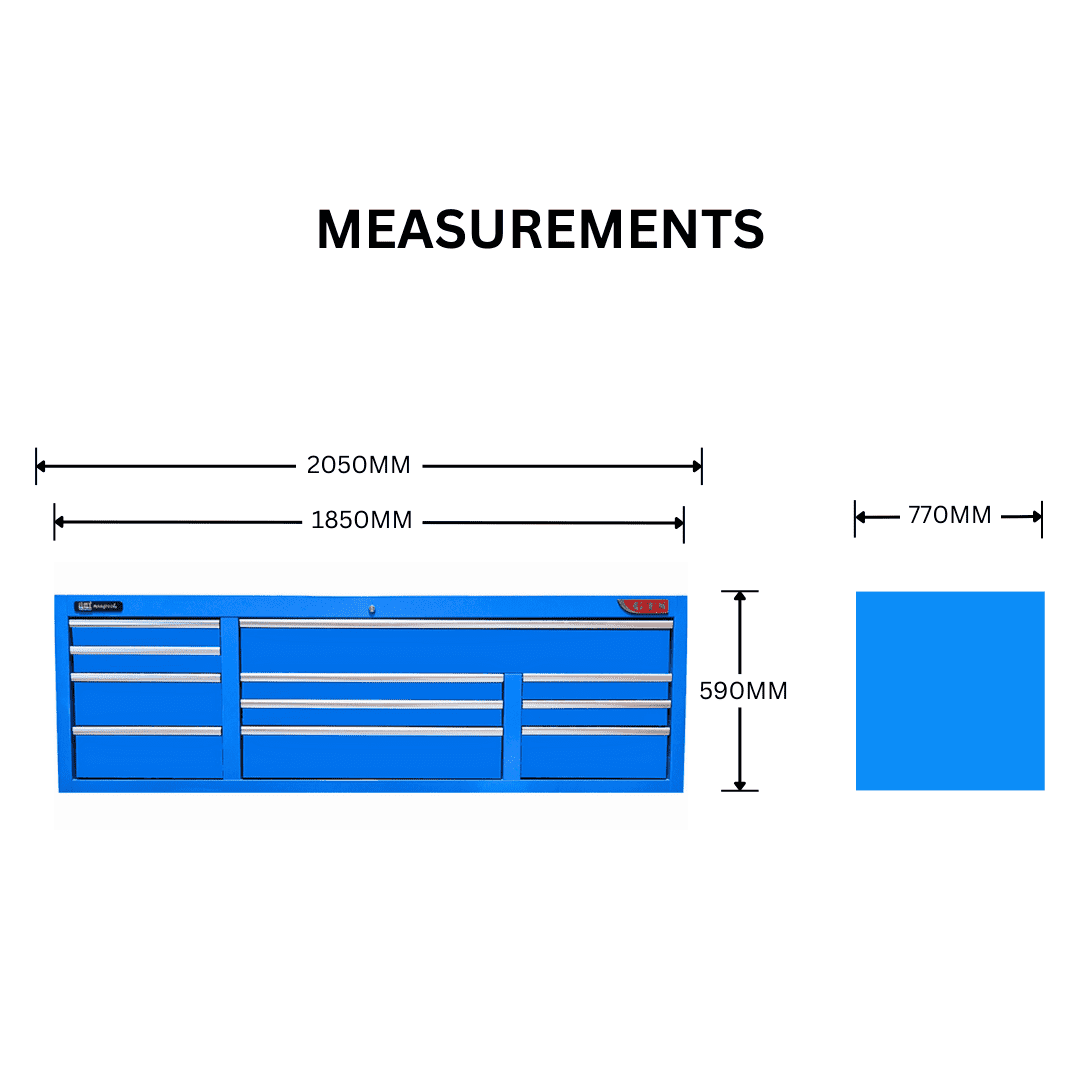11 DRAWER 72" HAMMERHEAD TOOL CHEST (BLUE) - Jimy Tools