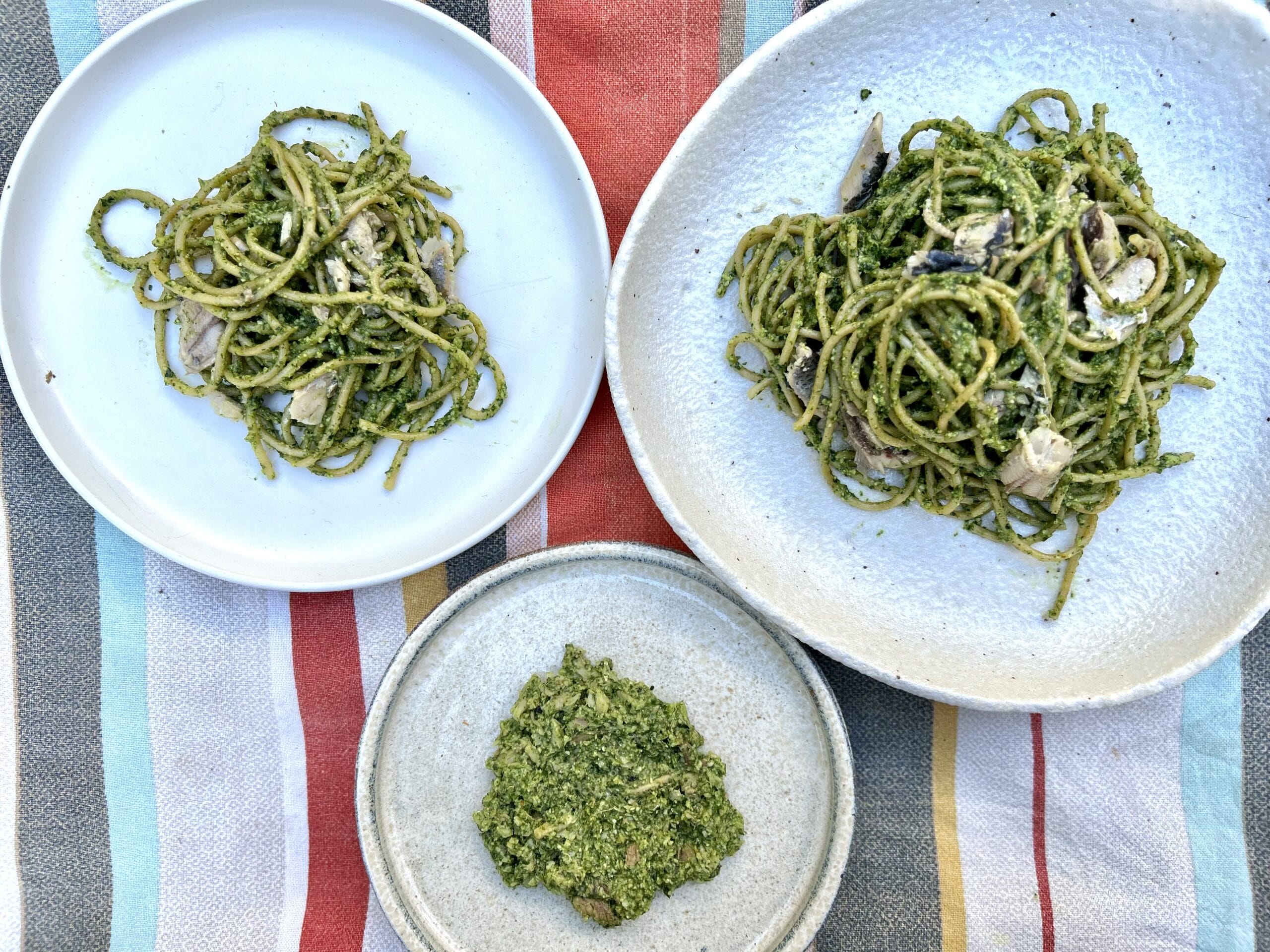 Winter Pesto Pasta with Sardines - Boob to Food