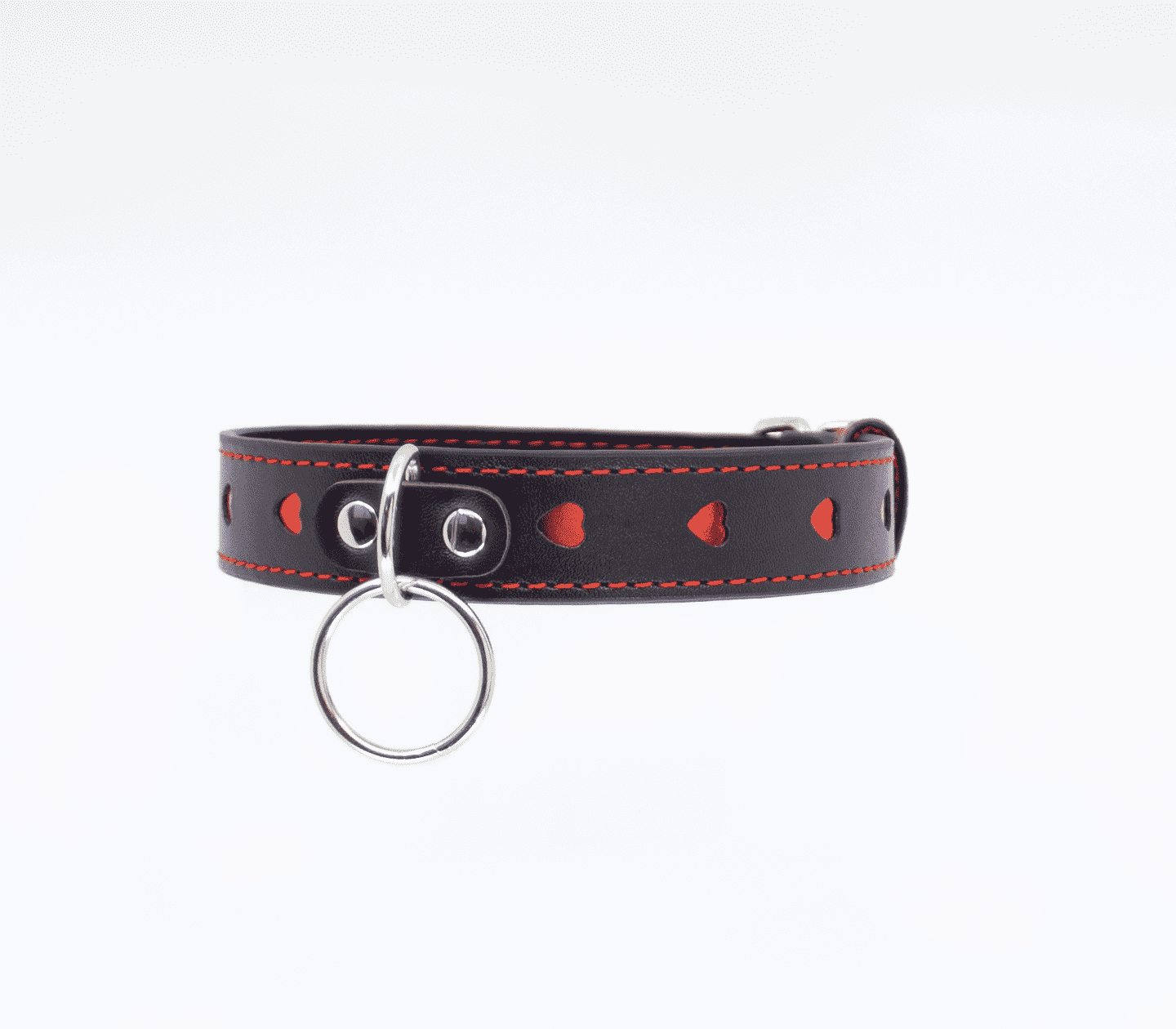 Metallic Red Love Heart Collar | Love In Leather