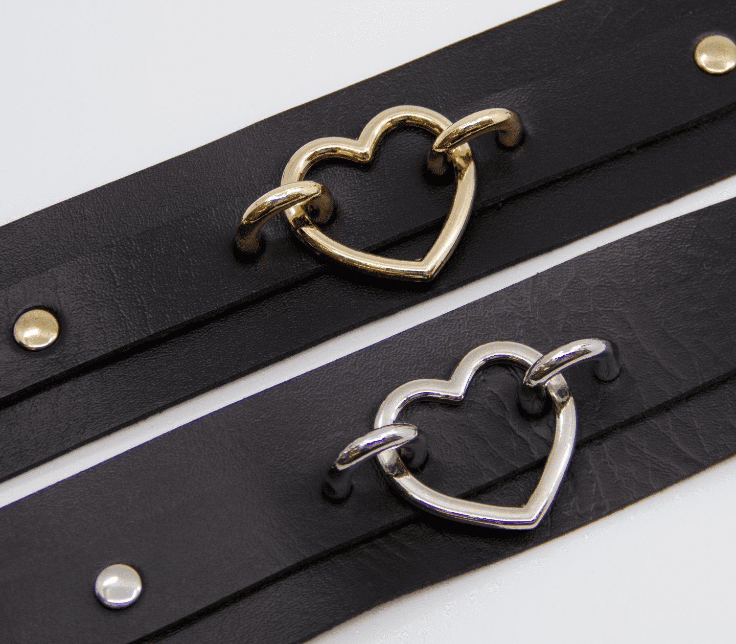 Heart Embellishment Faux Leather Collar in 2 Colours | Love In Leather
