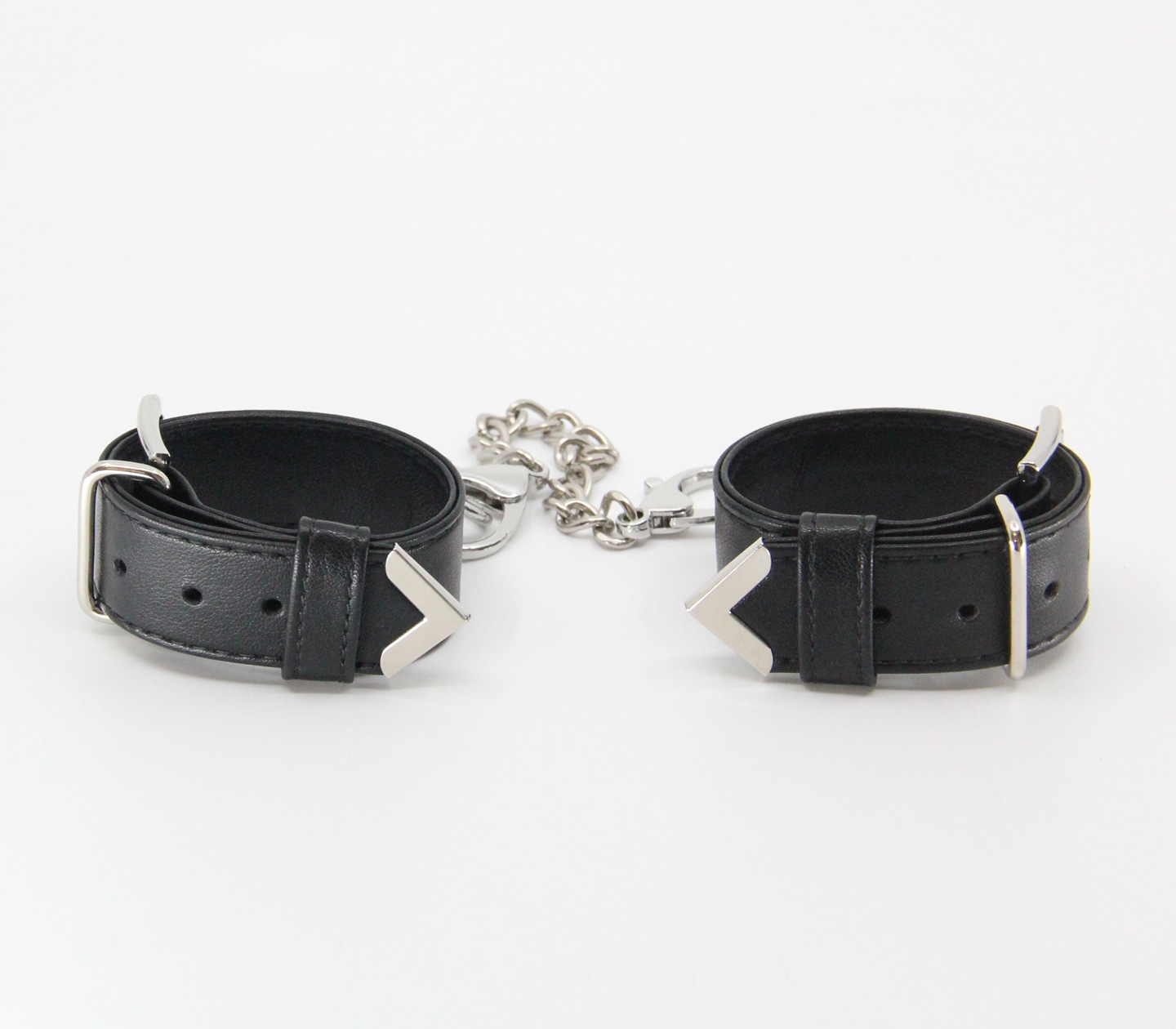 Silver Tip Leather Wrist Restraints | Love In Leather