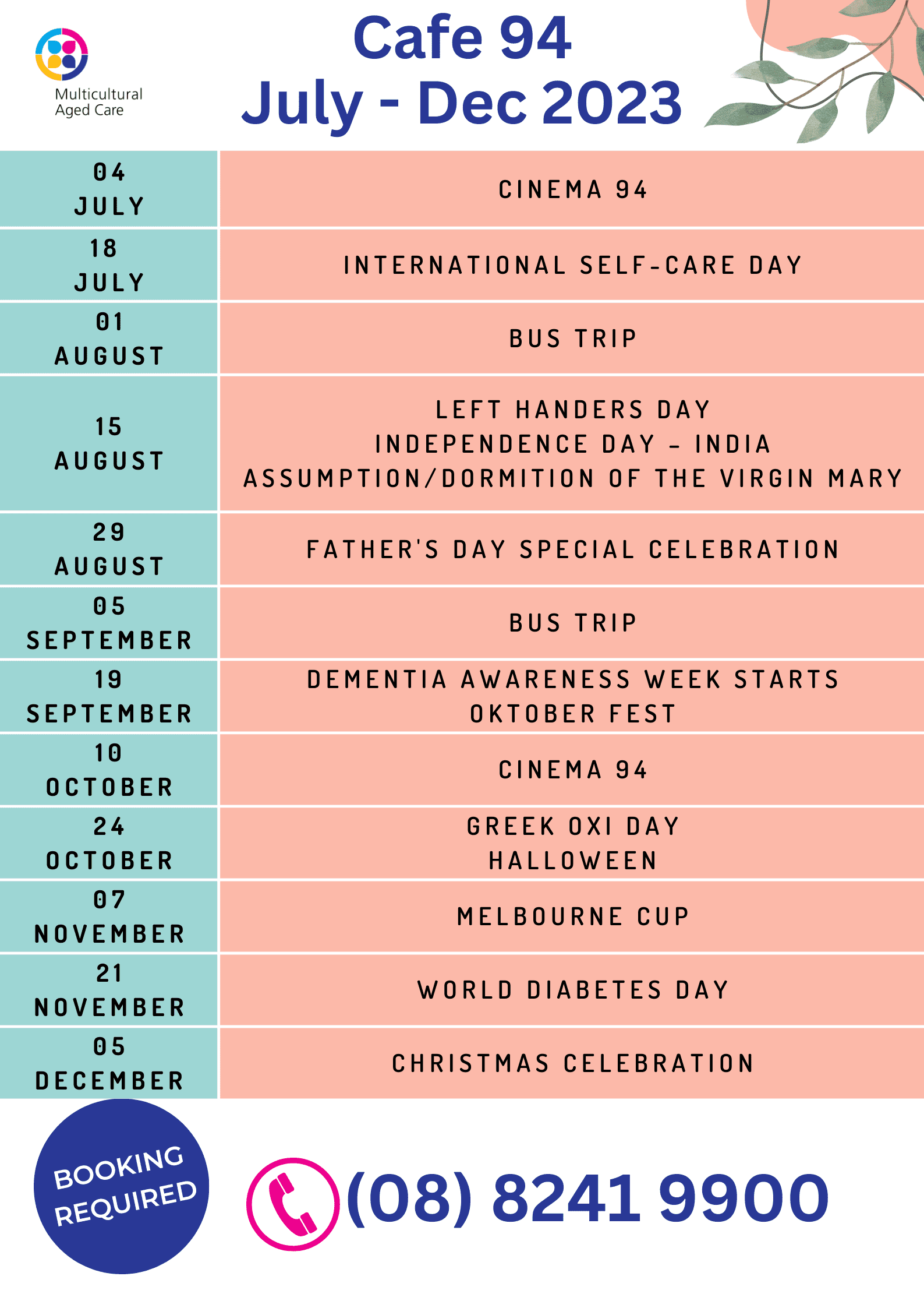 Café 94 Social Support Program - Multicultural Aged Care