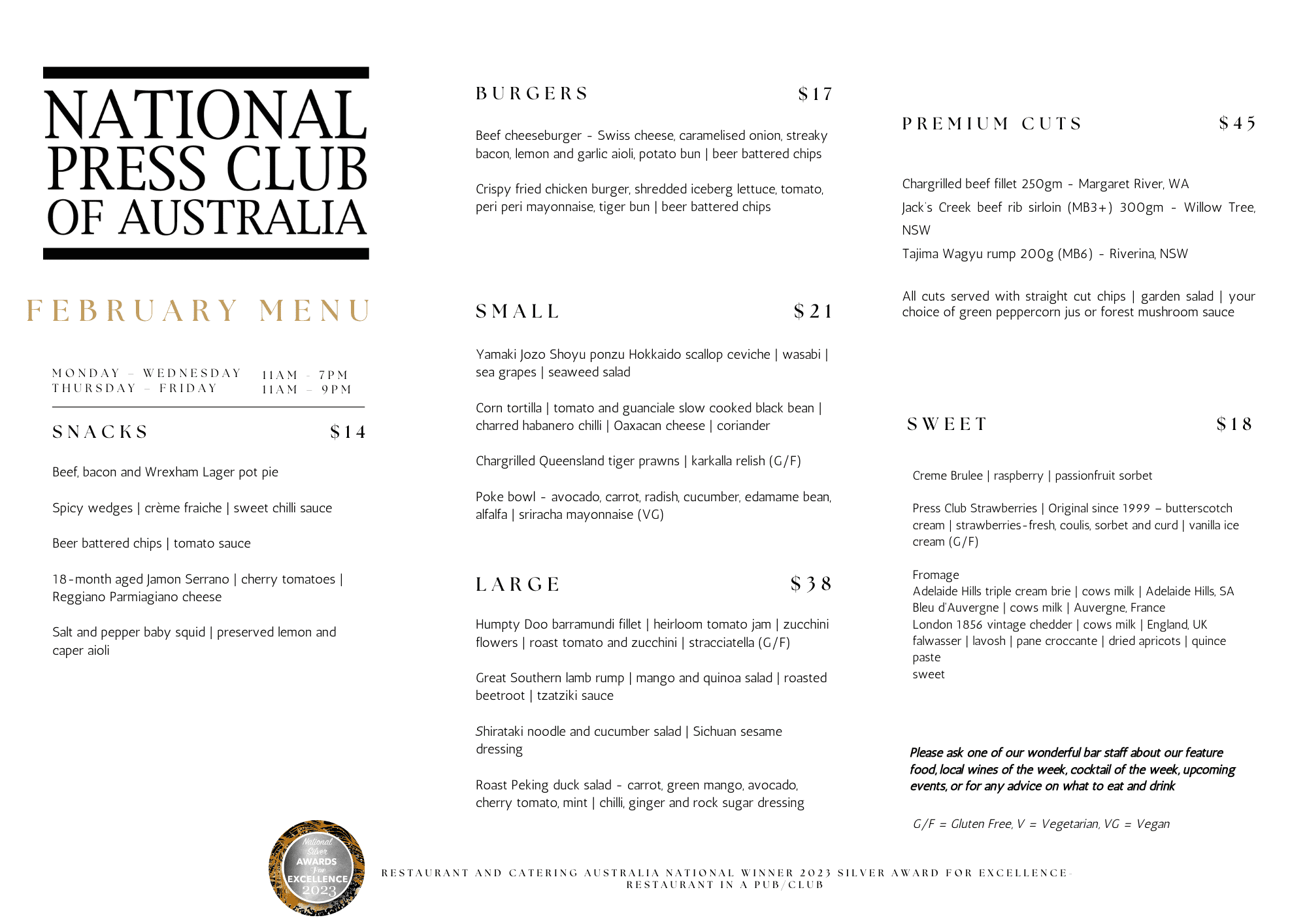 Eat at the Club - National Press Club of Australia