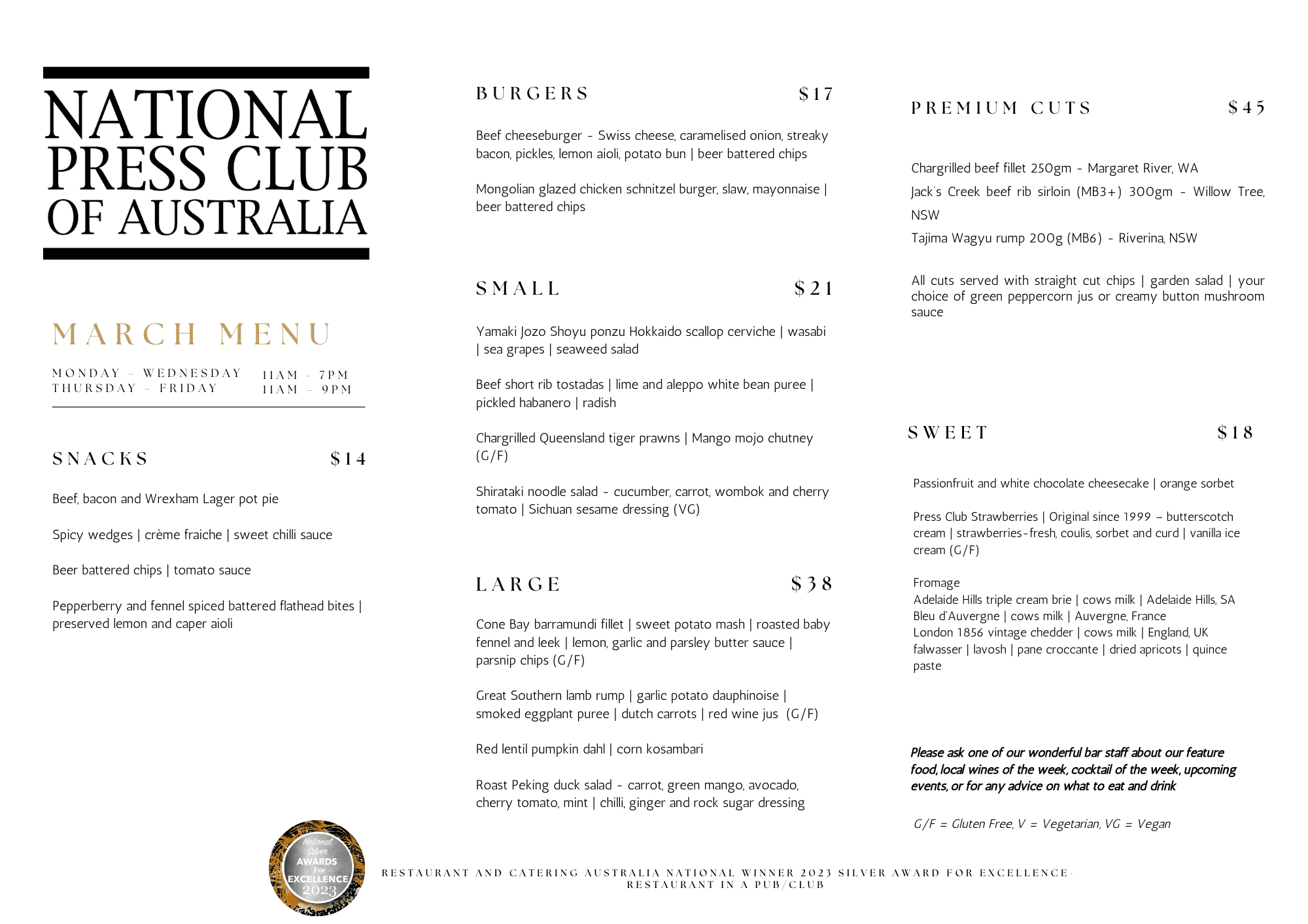 Eat at the Club - National Press Club of Australia