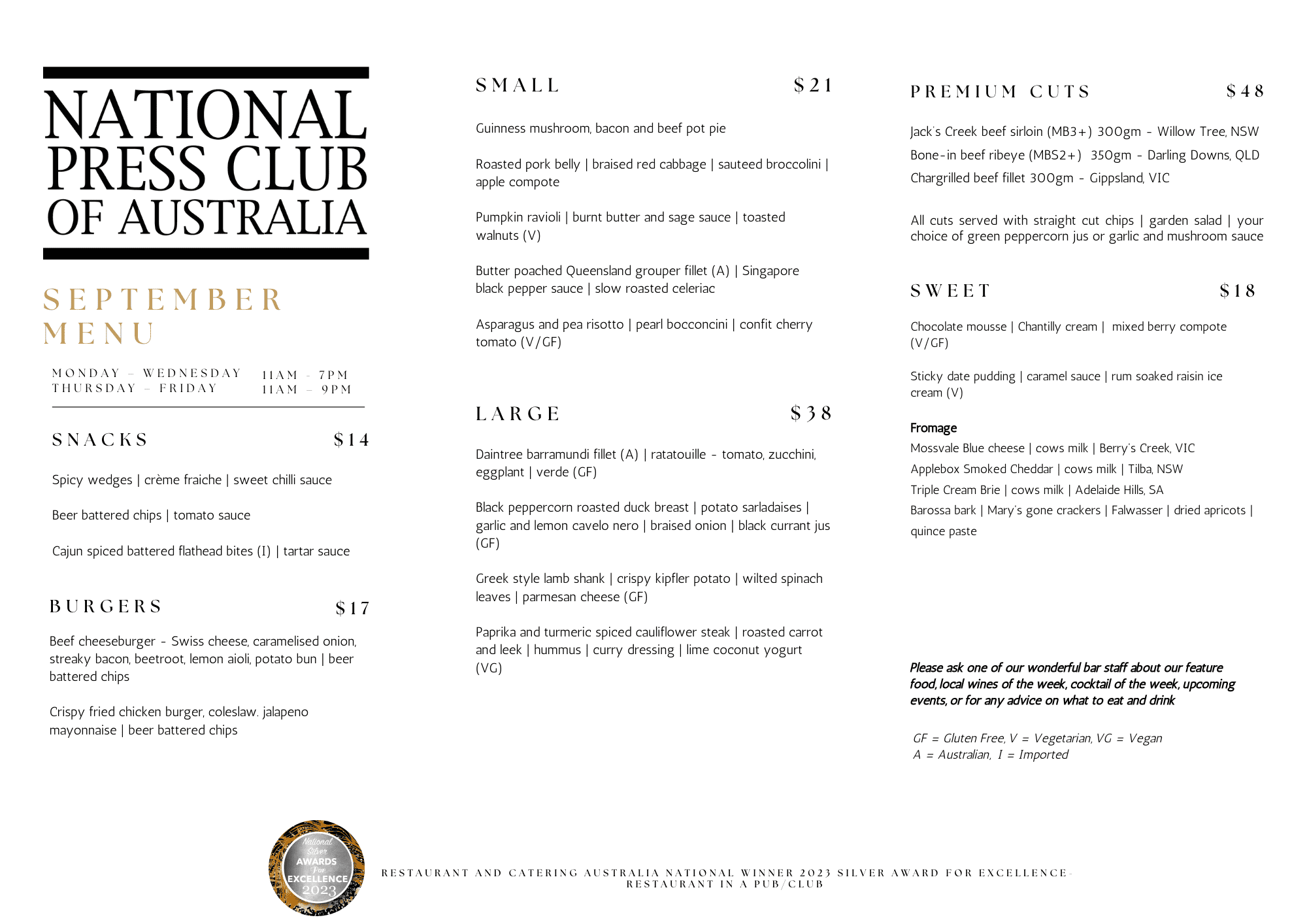 Eat at the Club - National Press Club of Australia