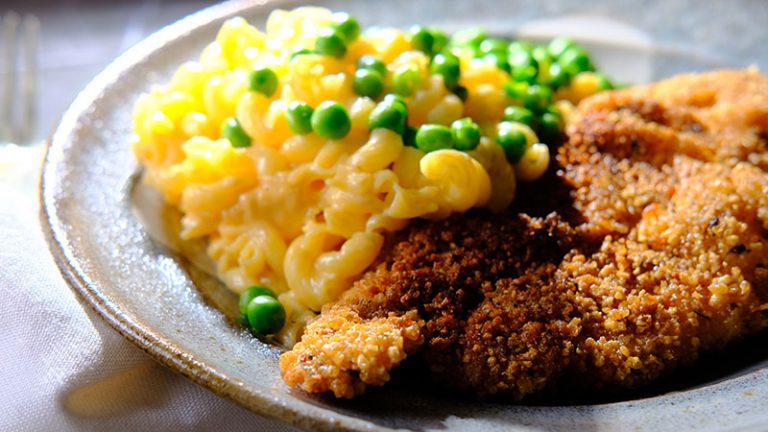 Schnitzel with Mac’n Cheese | Olgas Fine Foods
