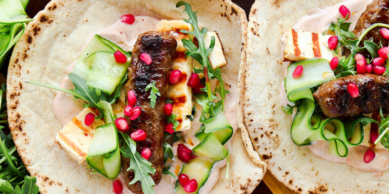 Chevapchichi and Halloumi Flatbread | Olgas Fine Foods