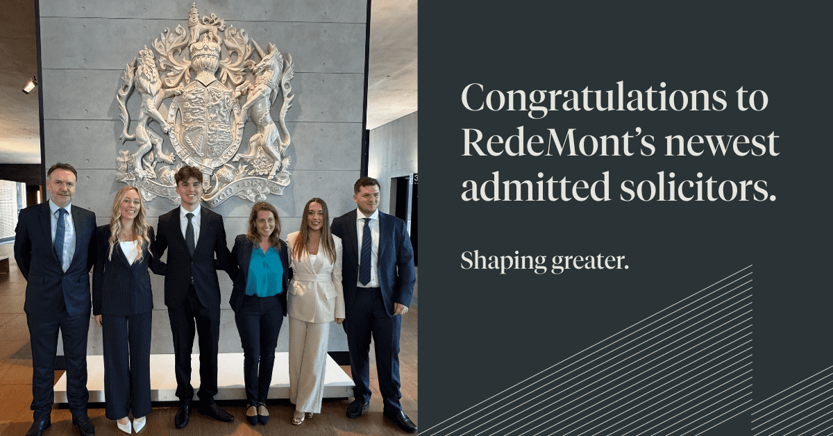 Congratulations to RedeMont's newest admitted solicitors. - RedeMont