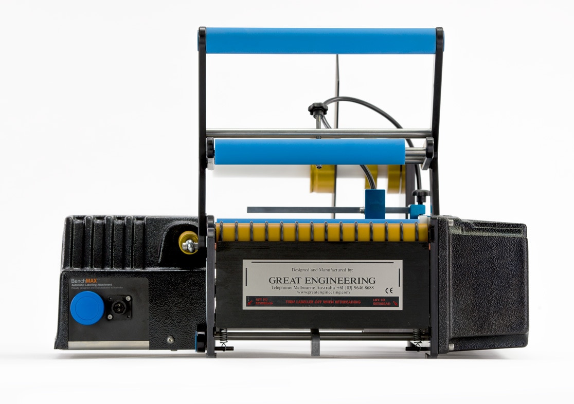 BenchDELUXE Semi-Automatic Bottle Labeller | Rentafill Australia