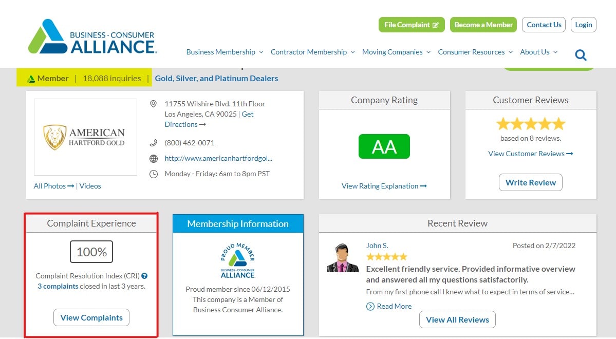 American Hartford Gold Review - Pros & Cons