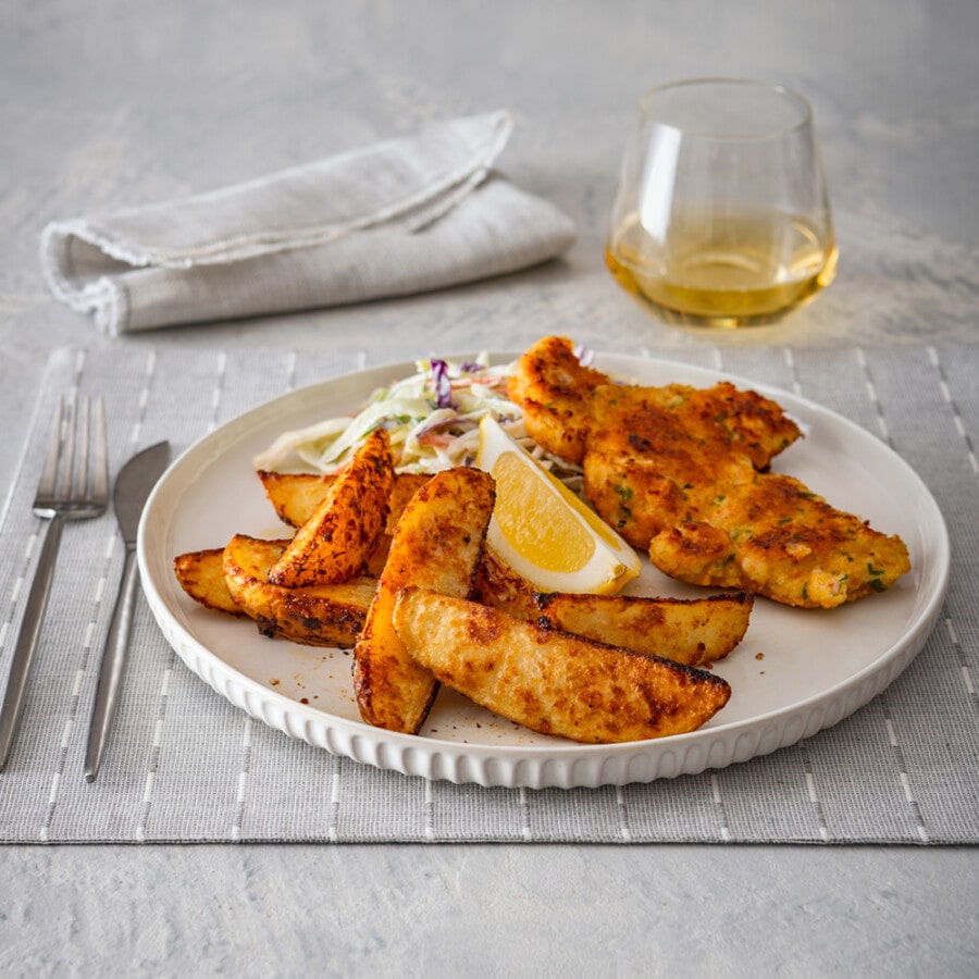 Chicken Schnitzel with Wedges - Spudlite