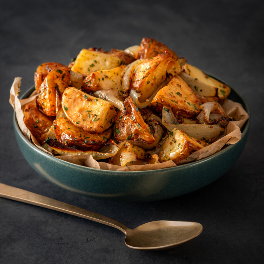 CARAMELISED HONEY MUSTARD ROAST POTATOES - Spudlite